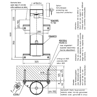 Haacon Davit Socket Floor/Wall Mount (21579) 360kg/550kg « GPS Lifting