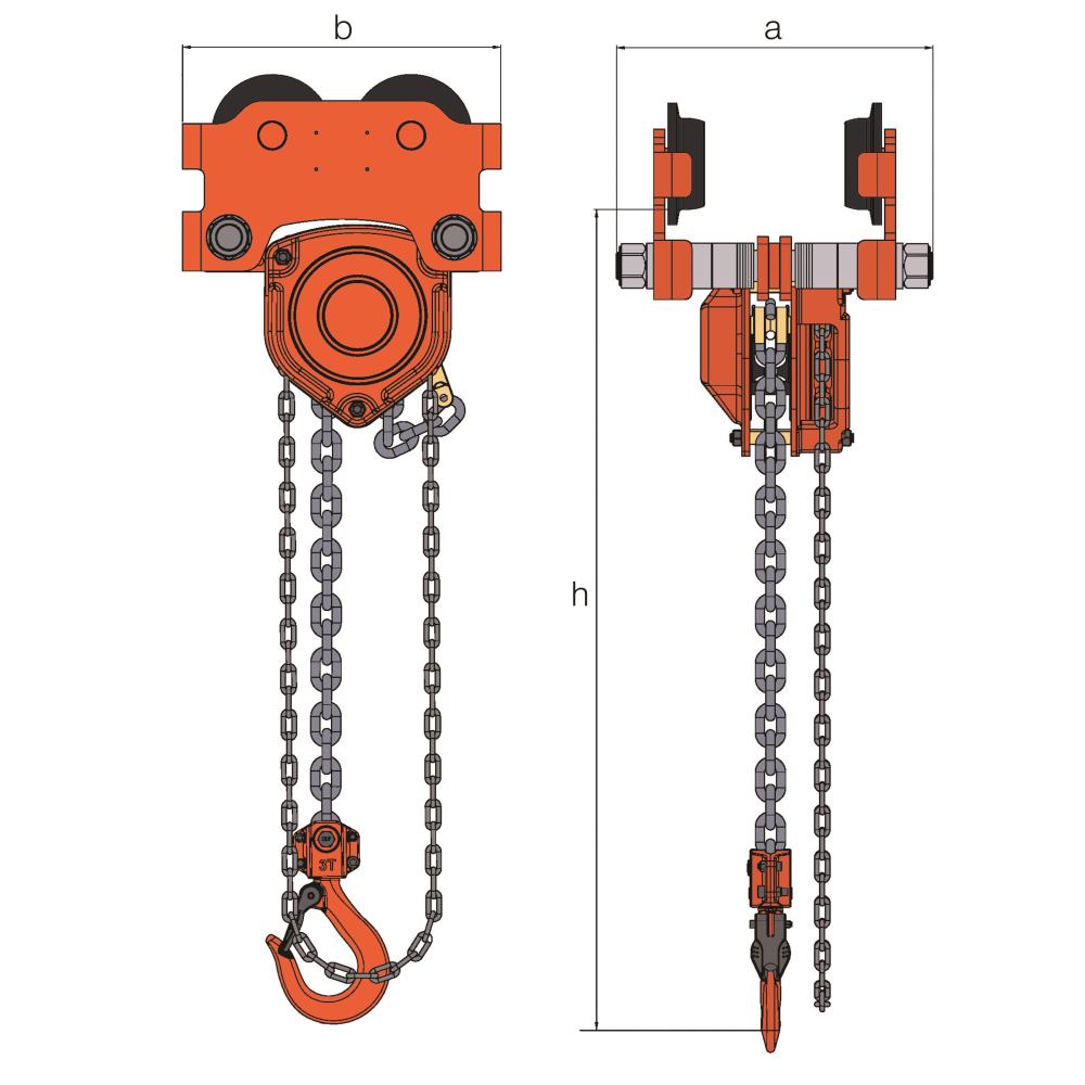 William Hackett Combined Chain Block & Push Trolley - Standard Beam ...