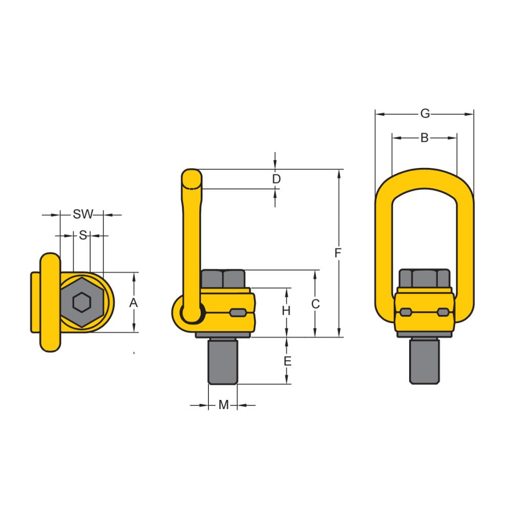 Yoke Lifting Point ( Type 211 ) - Metric Thread - Standard Length « GPS ...