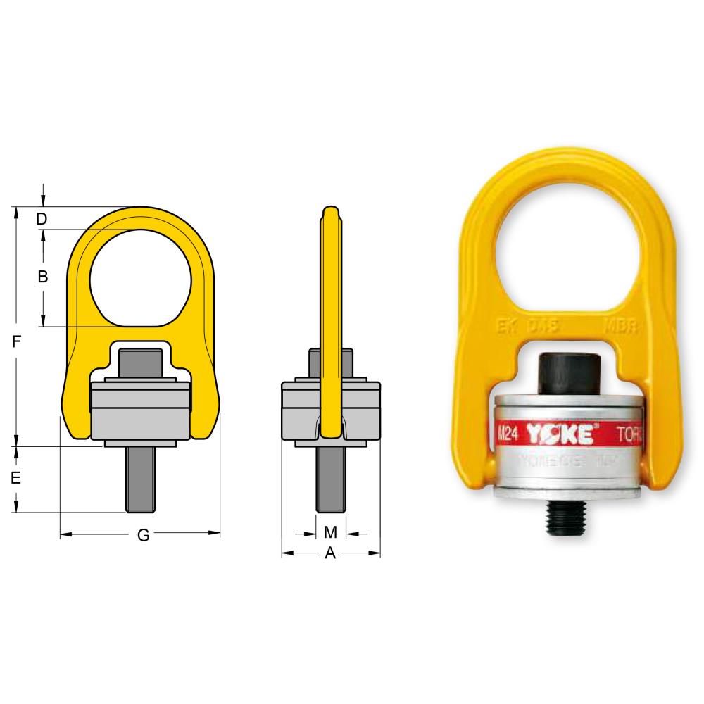 Yoke Swivel Hoist Ring With Alloy Steel Washer - Type 203 - Metric ...